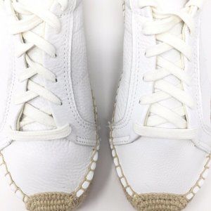 Soludos | Shoes | Soludos White Leather Espadrille Platform Sneakers ...